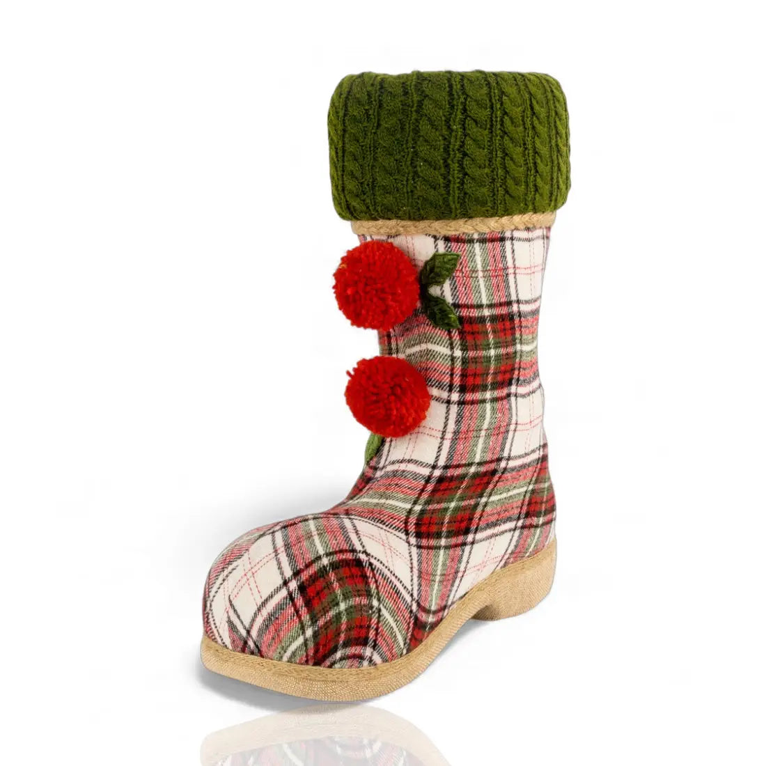 Plaid Santa Boot 39cm - October 2026 Drop – M R S C L A U S & C O