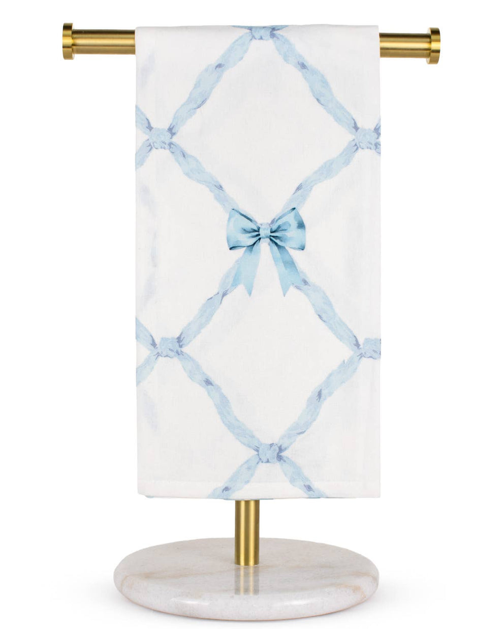 Lillian Bow Hand Towel White/Blue 20x28 - February 2026 Drop – M R S C ...